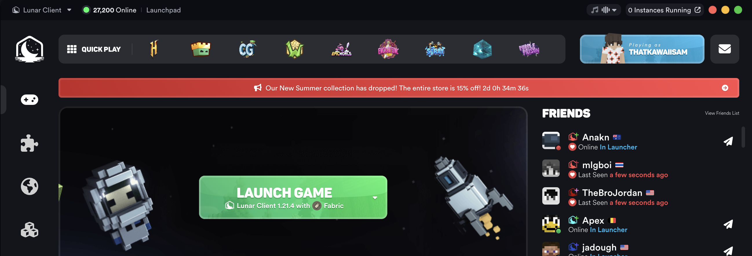 Minecraft Versions - Lunar Client Support | Lunar Client Screenshots